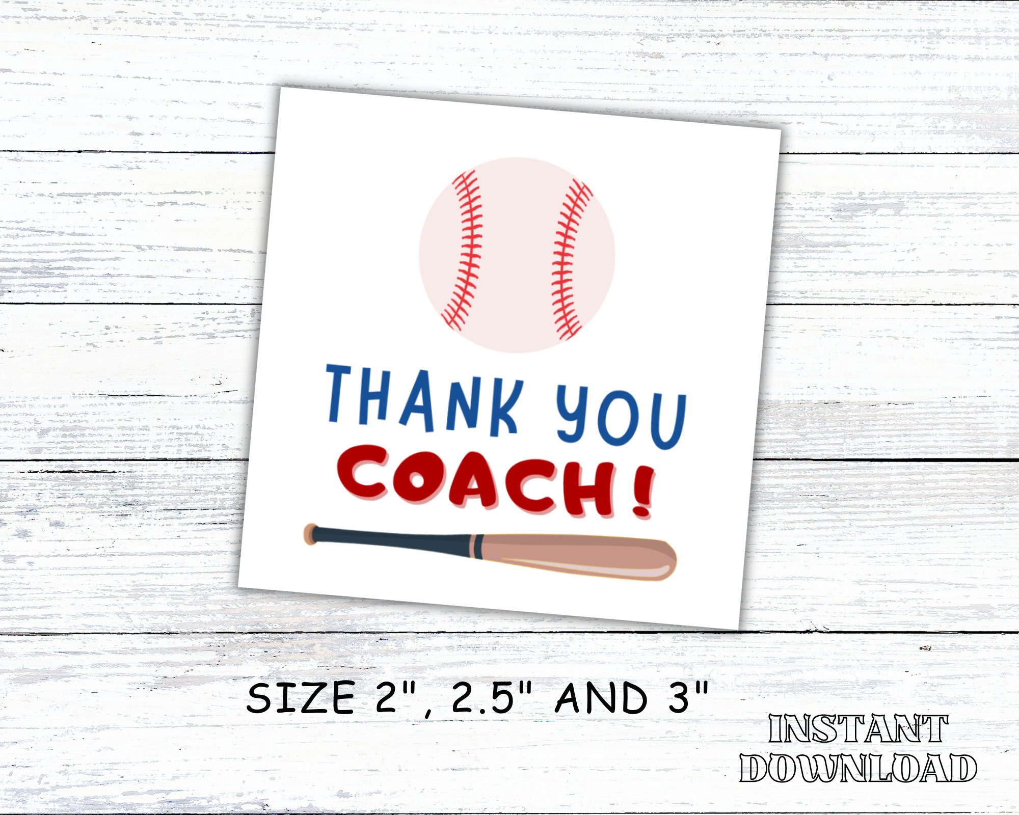Baseball Coach Thank You Tags Printable, Baseball Thank You Tags, Coach ...