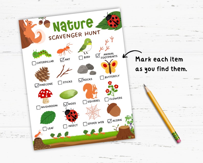Nature Scavenger Hunt Cards Printable, Nature Activities Games, Nature ...