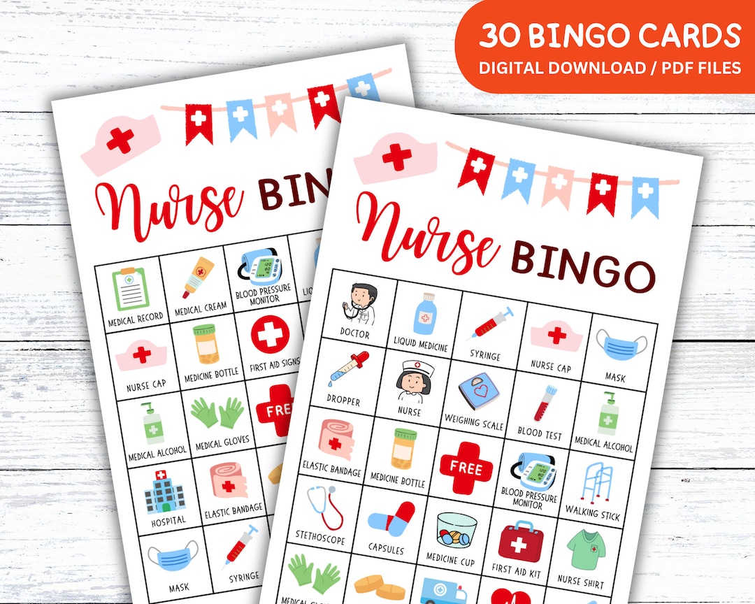 Nurse Bingo Cards Printable, Medical Bingo, Doctor Bingo, Nurse Games ...