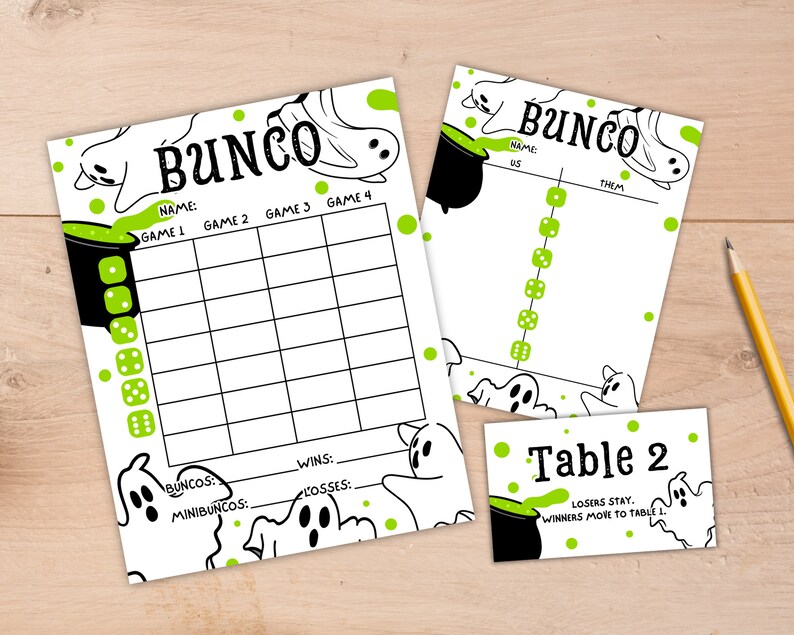 Boo Halloween Bunco Score Cards Printable, Ghost Tally Sheets ...