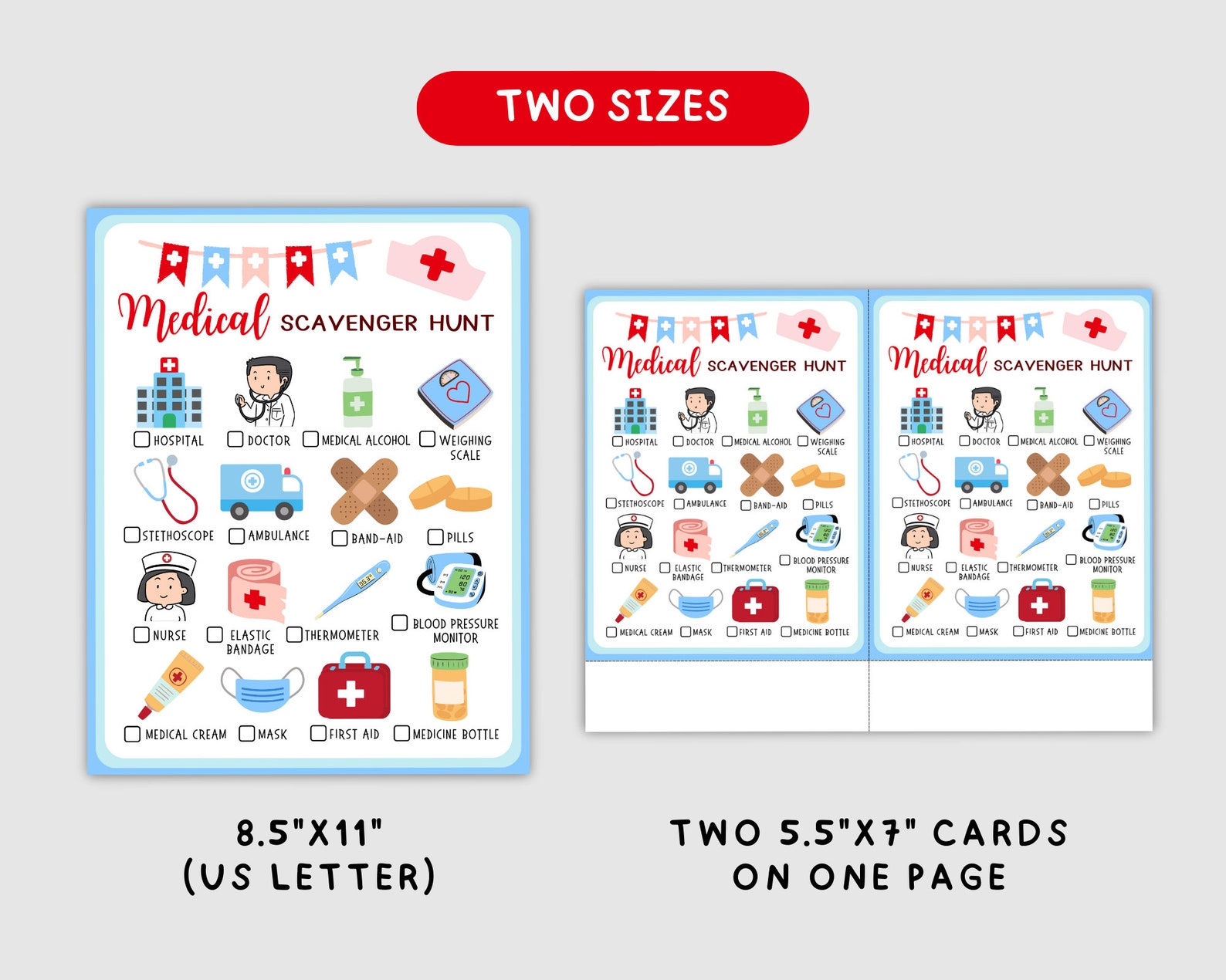 Medical Scavenger Hunt Printable, Nurse Doctor Scavenger Hunt, Indoor ...