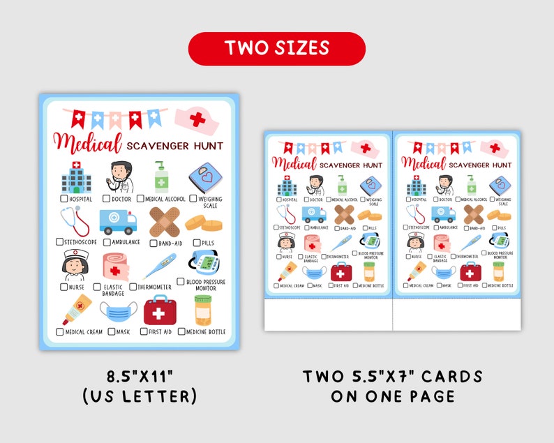 Medical Scavenger Hunt Printable, Nurse Doctor Scavenger Hunt, Indoor ...