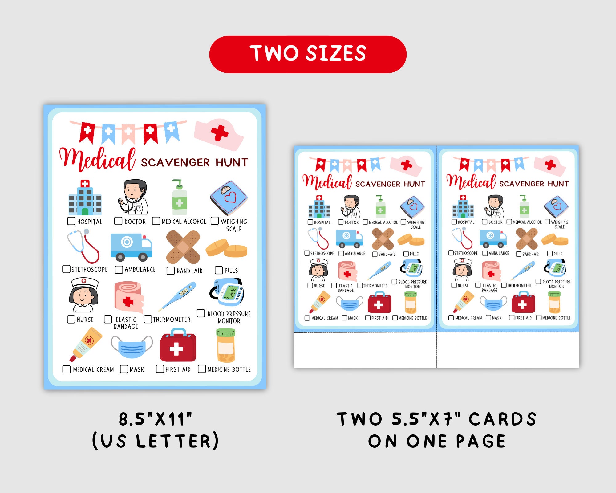 Medical Scavenger Hunt Printable, Nurse Doctor Scavenger Hunt, Indoor ...