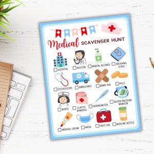 Medical Scavenger Hunt Printable, Nurse Doctor Scavenger Hunt, Indoor ...
