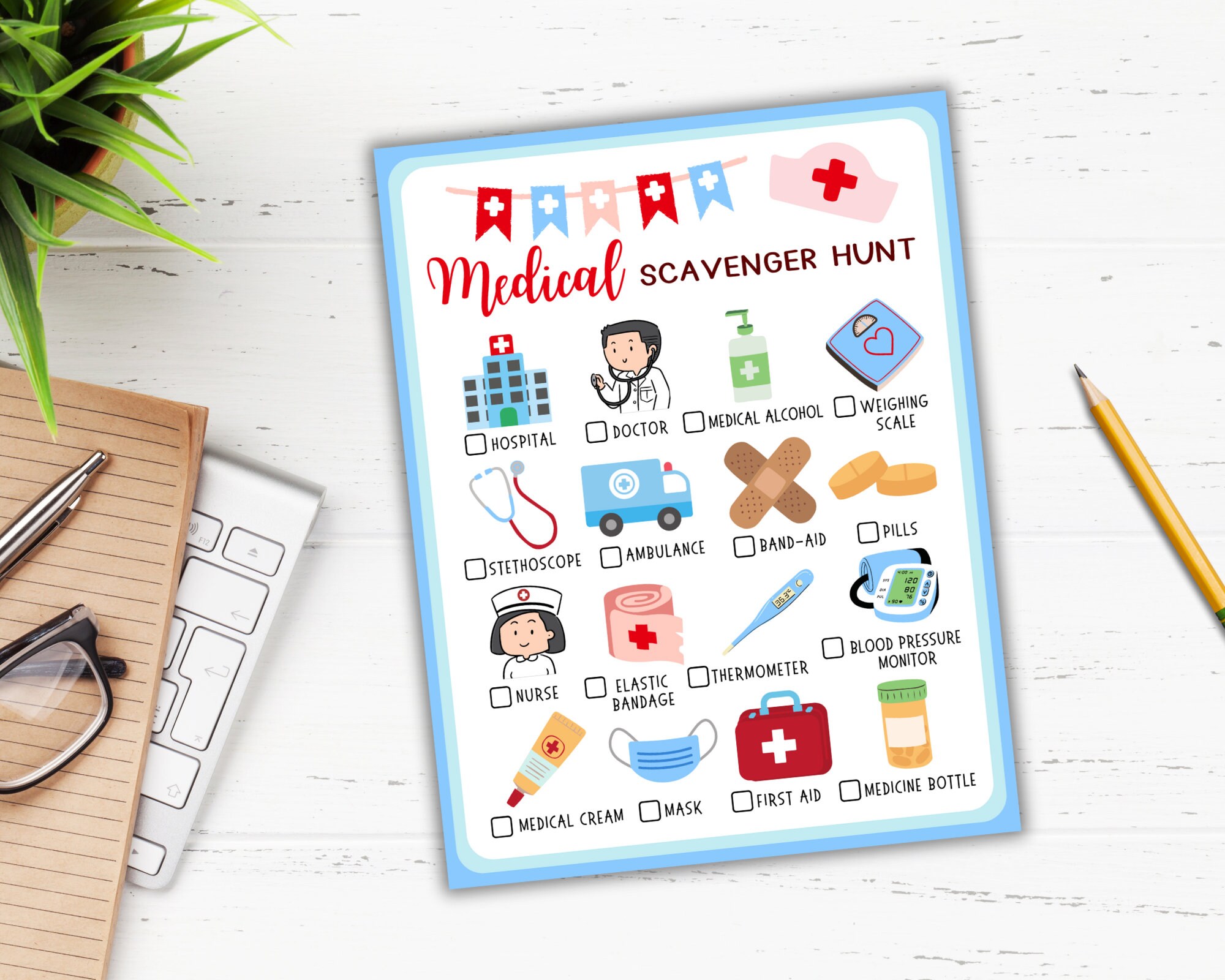 Medical Scavenger Hunt Printable, Nurse Doctor Scavenger Hunt, Indoor ...