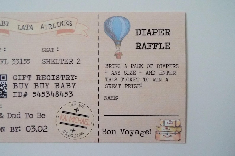 Boarding Pass Baby Shower Invitation, Airplane Theme (digital Download ...