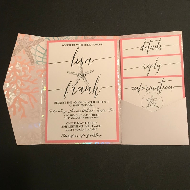 Svg Pocket Wedding Invitation 5x7 Tri Fold Trifold Etsy