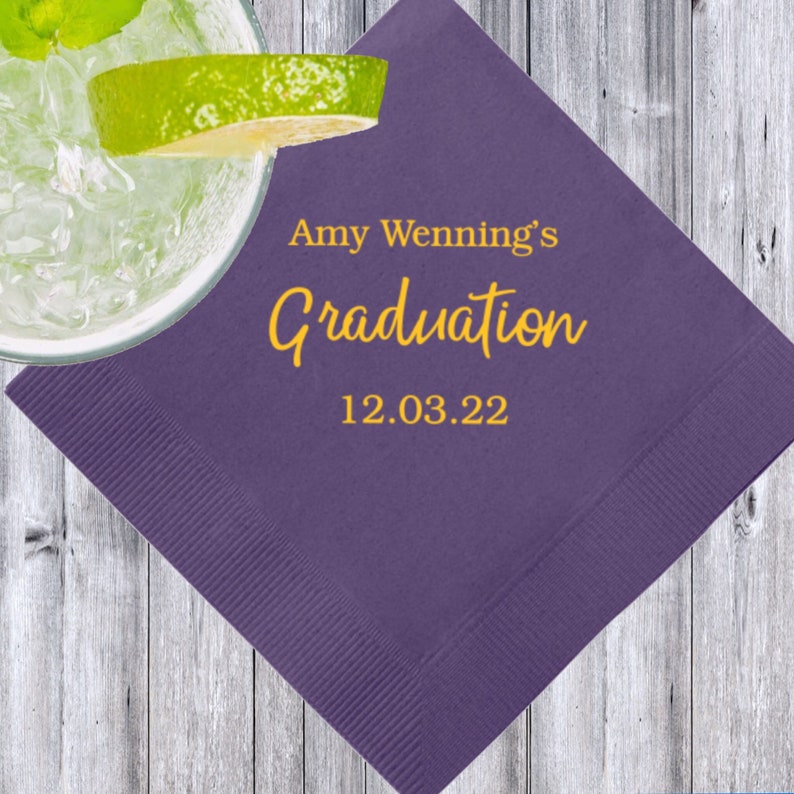 Purple & Gold Custom Cocktail Napkins Louisiana LSU Colors - Etsy