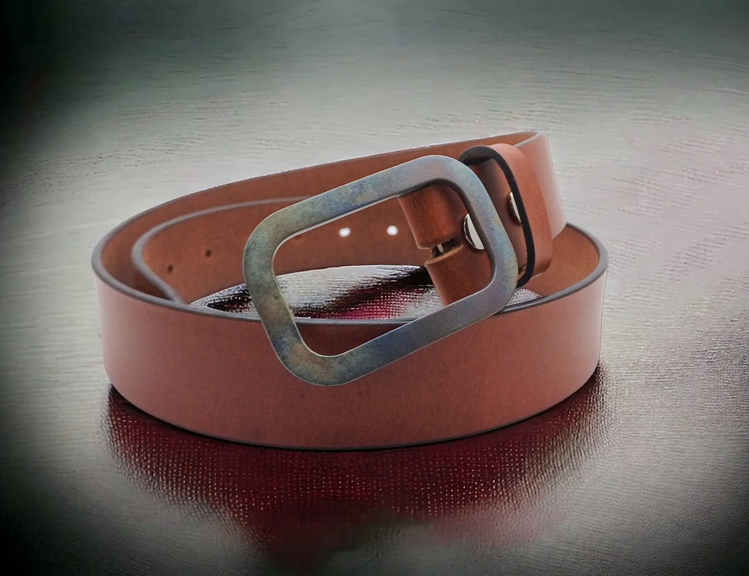 Rustic Blue Belt Buckle Handmade From Stainless Steel, Belt for Jeans ...