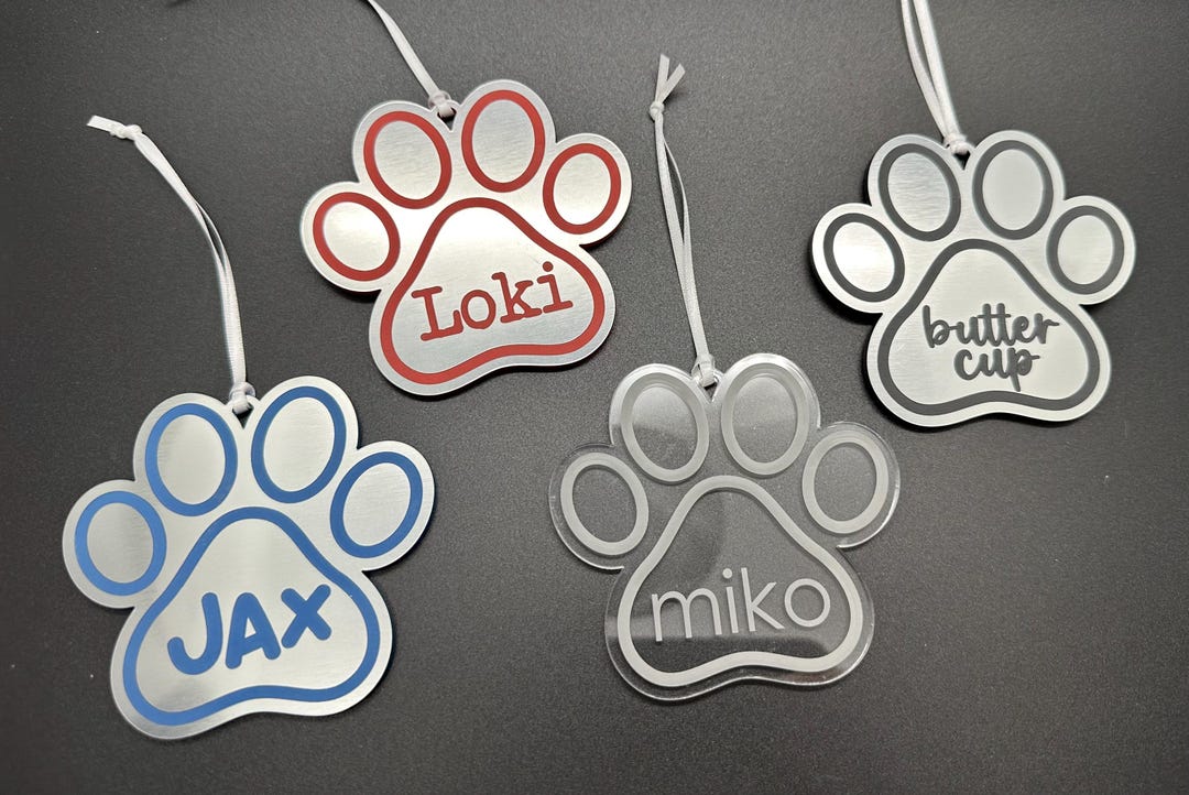 Custom Dog or Cat Paw Print Ornament - Etsy