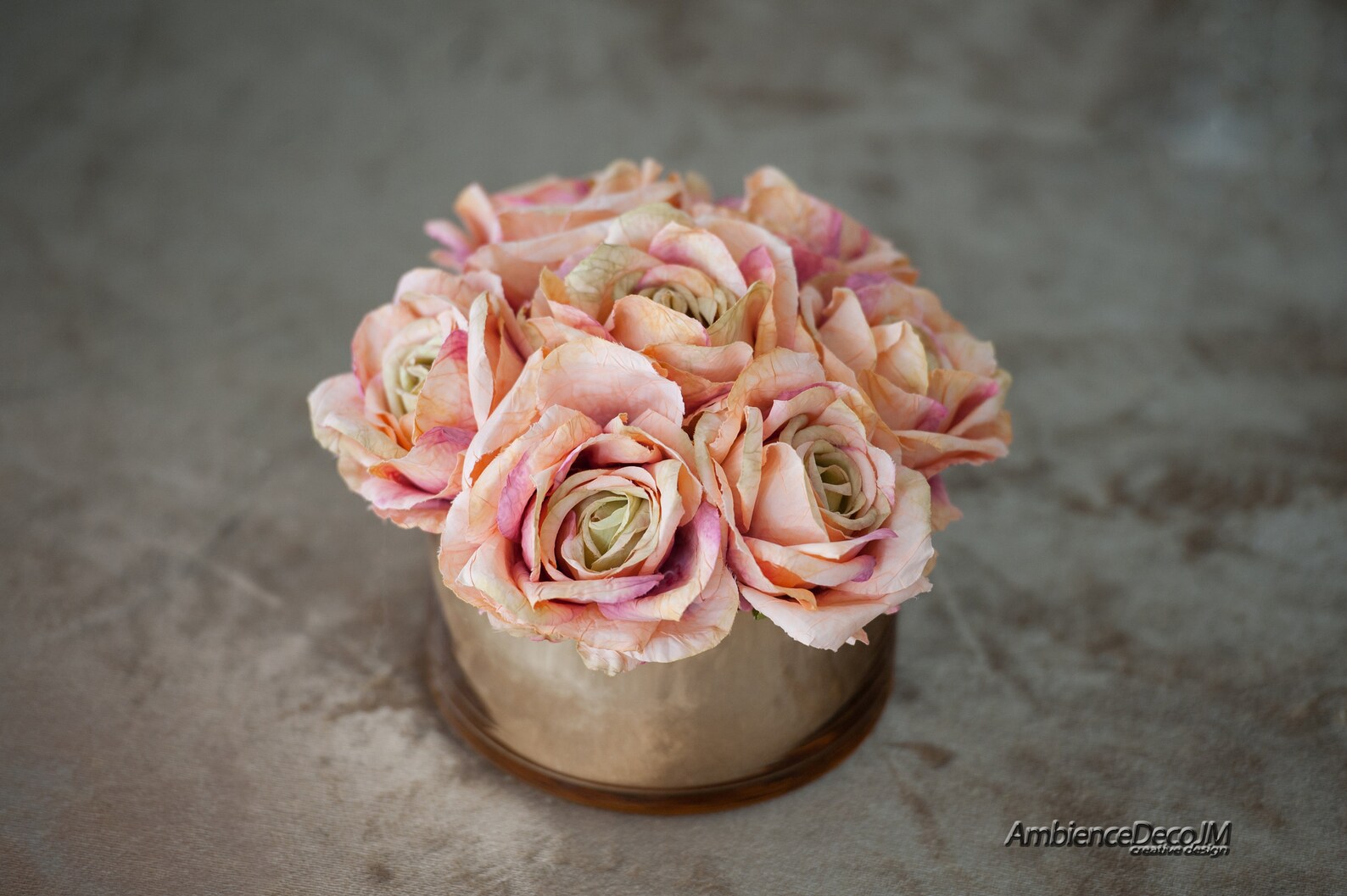 Silk Tea Rose Table Decor. Artificial Rose Arrangement in a - Etsy