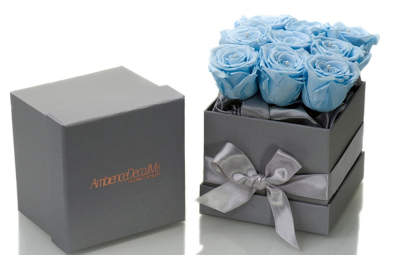 Infinity Blue Preserved Roses in Box: Eternal Rose Gift - Etsy