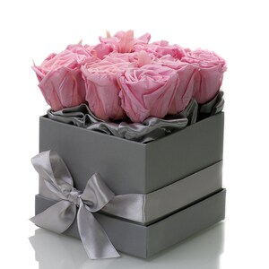 Preserved Flower Box,pink Infinity Roses, Preserved Roses in a Box ...