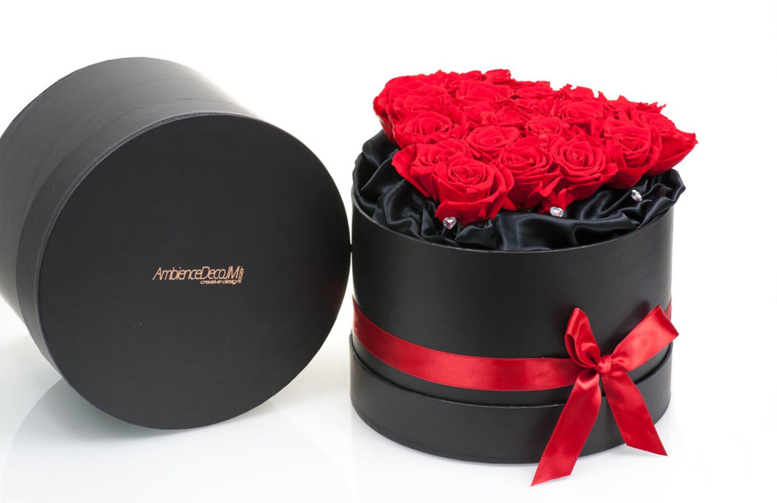 Red infinity roses in a box heart shaped infinity roses in | Etsy