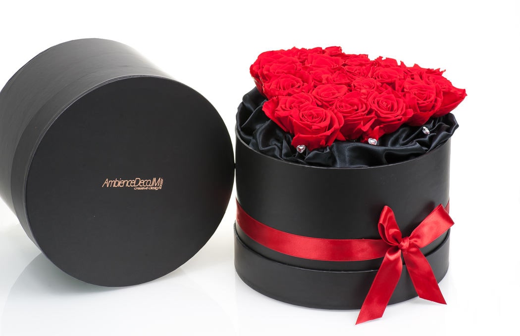 Red infinity roses in a box heart shaped infinity roses in | Etsy