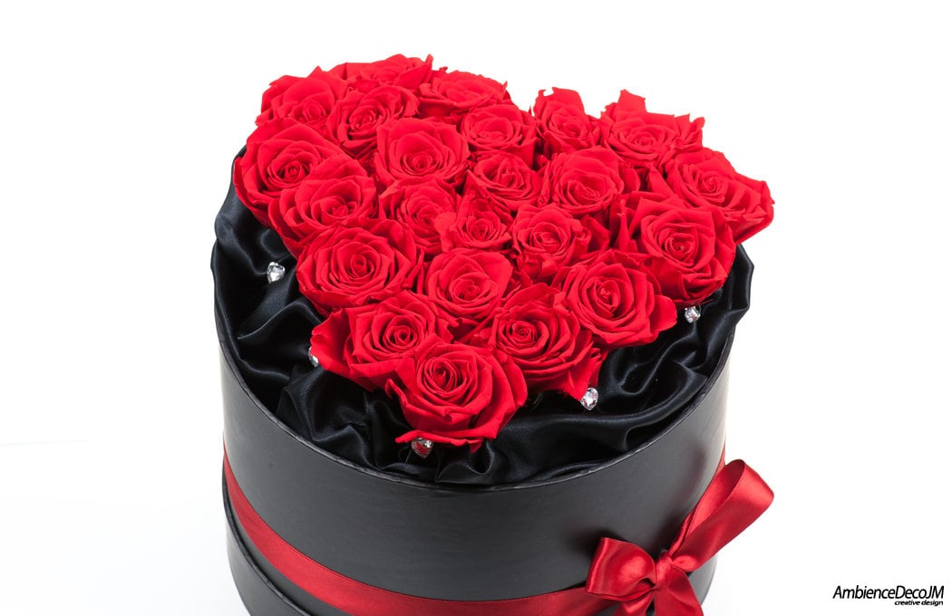 Red infinity roses in a box heart shaped infinity roses in | Etsy