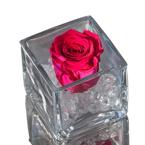 Single Infinity Rose in a Cube Vase, Eternal Rose Table Decor, Forever ...