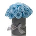 Blue Infinity Roses in Hat Box Blue Preserved Roses Hat Box Roses Long ...