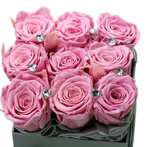 Preserved Flower Box,pink Infinity Roses, Preserved Roses in a Box ...