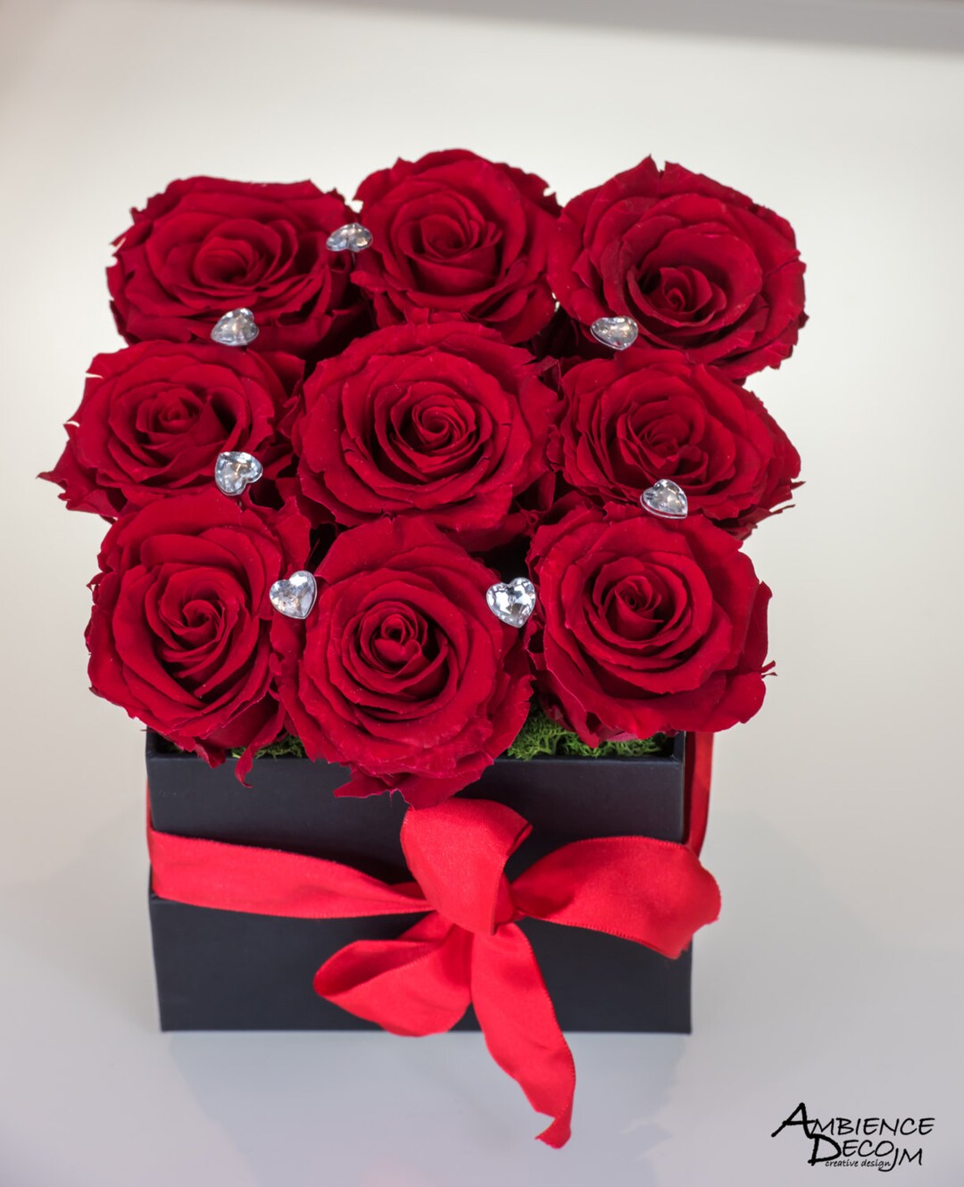 Preserved Real Roses Flower Arrangement Infinity Red Rose Box Roses ...