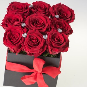 Preserved Real Roses Flower Arrangement Infinity Red Rose Box Roses ...