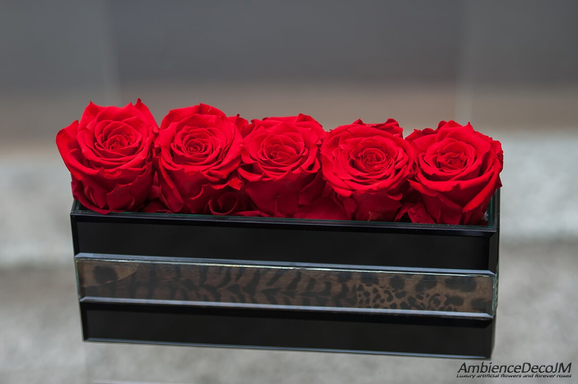Infinity Red Rose Arrangement. Luxury Preserved Red Roses in a - Etsy