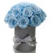 Blue Infinity Roses in Hat Box Blue Preserved Roses Hat Box Roses Long ...