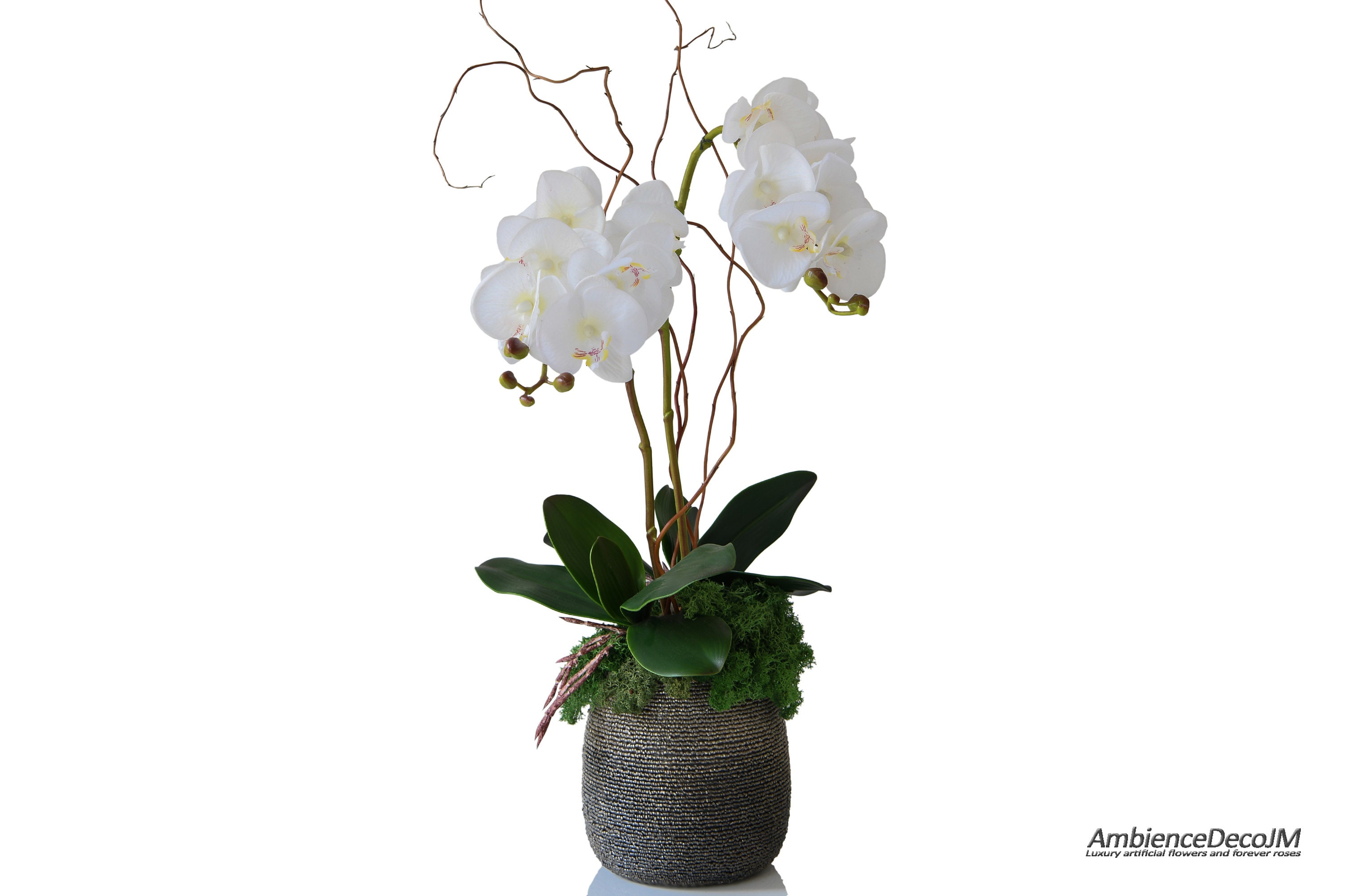 Real Touch Orchids in Beaded Pot. Artificial Orchid - Etsy