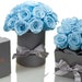 Blue Infinity Roses in Hat Box Blue Preserved Roses Hat Box Roses Long ...