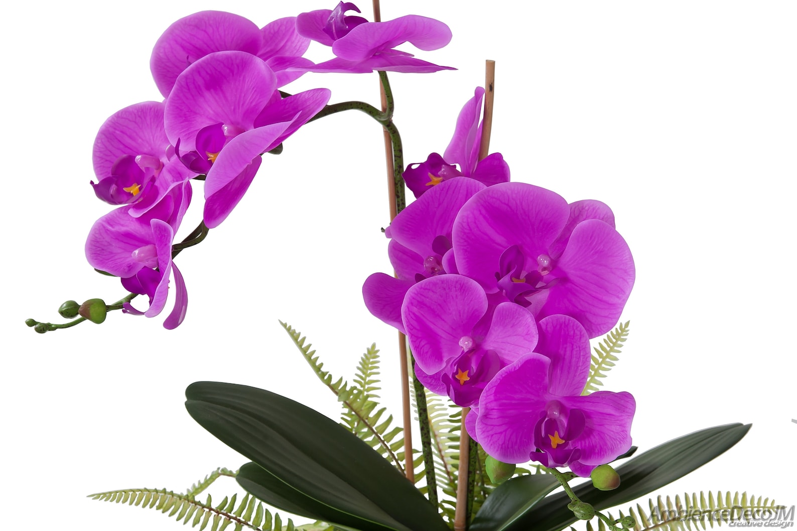 Hot Pink Artificial Orchids in a Black Cube Vase Faux Orchid - Etsy