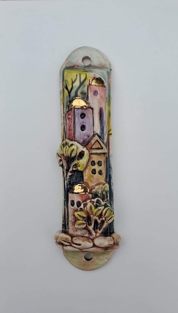 Mezuzah Case Ceramic mezuzah Jewish Art Jewish Gift | Etsy