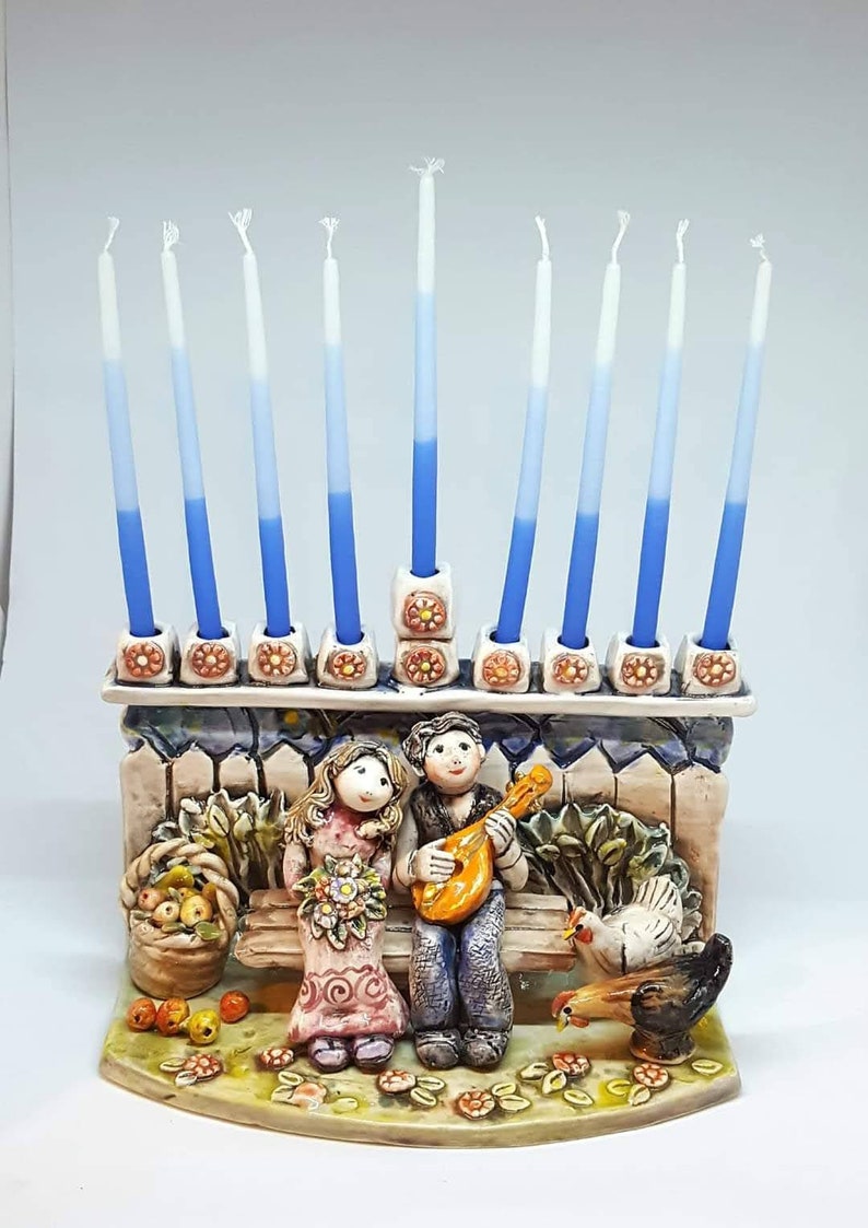 Hanukkah Menorah " the Date "made From Clay, Gift for Hanukkah. - Etsy