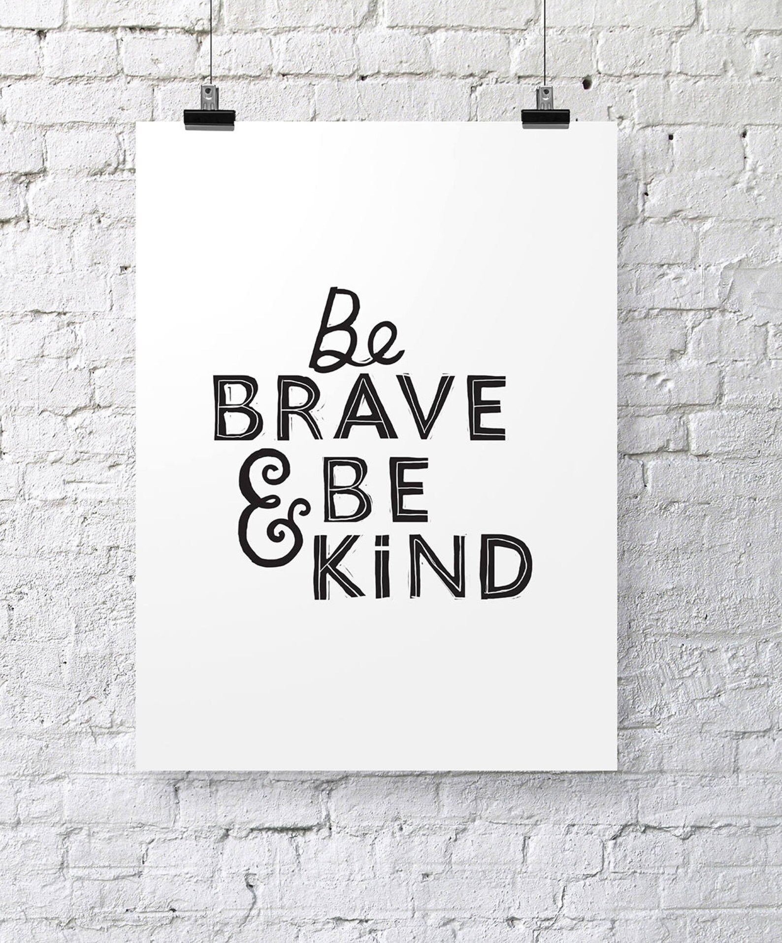 Be Brave and Be Kind Print Wall Art Children's Wall Art Nursery Print ...