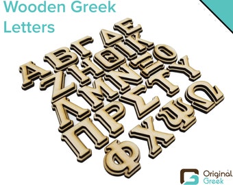 Original Greek Wooden Unfinished Greek Alphabet Letters With - Etsy