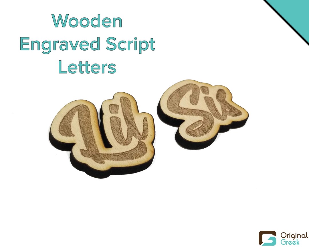 Lil Sis Engraved Script Connected Letters With Adhesive Backing - Etsy