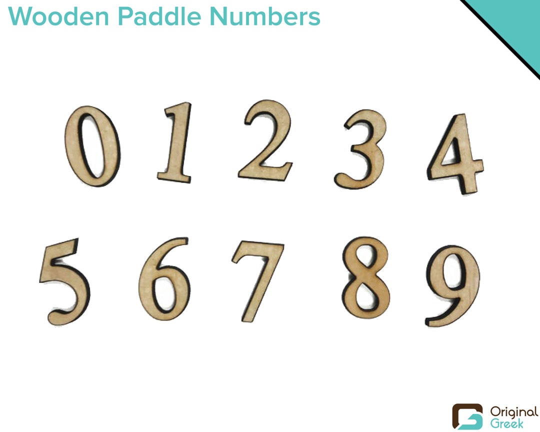 Original Greek Wooden Unfinished Single Number With Adhesive Backing - Etsy