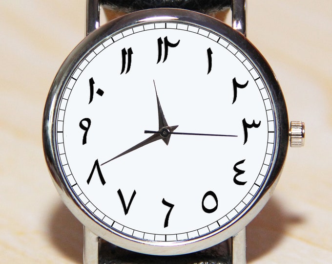 Arabic Watch, Persian Numbers Watch, Leather Watch, Men's Watch, Gift ...