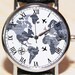 Wristwatch World Map Travel Watch Mens Watch Female Watch - Etsy