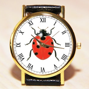 Ladybug Watch, Beetle Watch, Women's Watch, Insect Watch, Red Watch ...