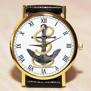 Wrist Watch With Anchor Mariners аnchor Leather Watch | Etsy