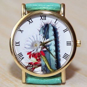 Wrist Watch Cactus, Watch Blooming Cactus, Ladies Watch, Watch Flowers ...