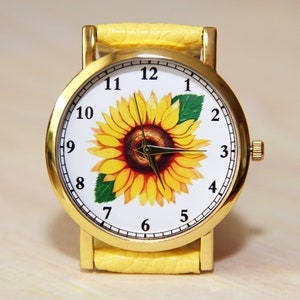 Watch Sunflower, Flower Watch, Female Watch, Girls Watch, Yellow Watch ...