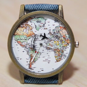 Wristwatch World Map , Men's Watches, Wristwatch Journey, Watch Plane ...