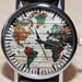 Wristwatch World Map, Wrist Watch Globe, Watch Earth, Travel Watch ...