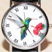Humming-bird Wrist Watch, Hibiscus Watch, Women's Watch, Watch With ...
