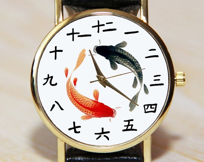 Japanese Numerals Watch, Koi Fish, Women's Watch, Men's Watches ...