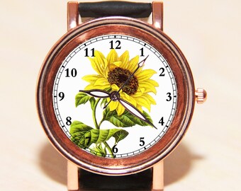 Wristwatches Sunflower Yellow Watches Women's Watches | Etsy