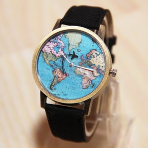Wristwatches With Aircraft, Watches World Map, Watches Earth Globe ...