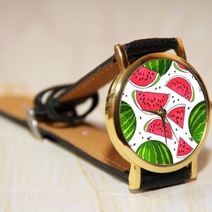 Watermelon Watches, Women's Watch, Men's Watches, Red Watches, Handmade ...