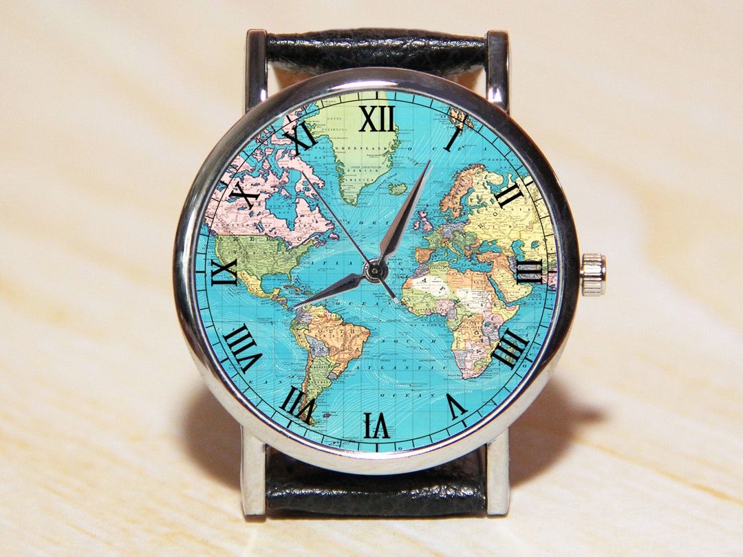 Watch World Map, Watch Globe, Travelers Watch, Men's Watch, Watch Earth ...